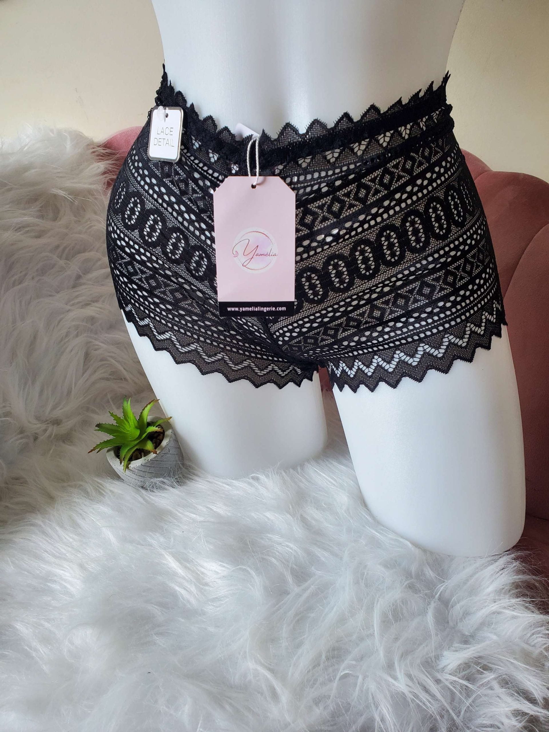Boxer Dentelle Graphique - Yamelia Lingerie